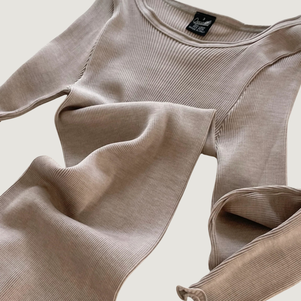 Long Sleeve Wool Silk Rib - Leah Maria